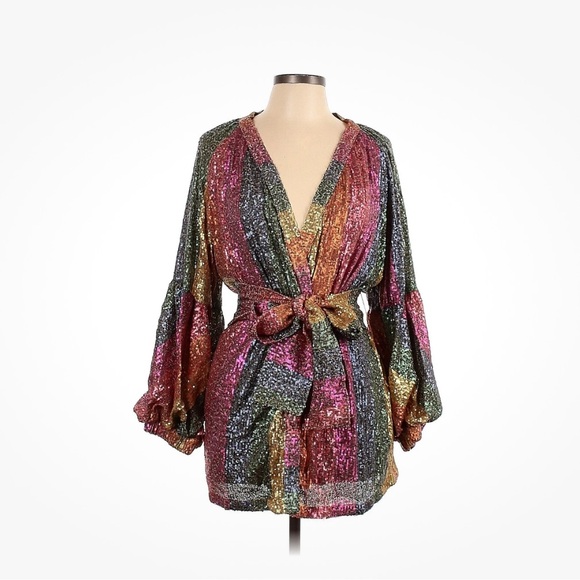 FARM Rio | Jackets & Coats | Farm Rio Rainbow Sequin Kimono | Poshmark